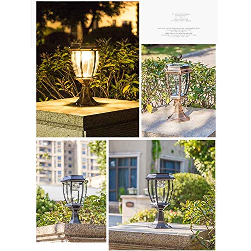 DIAOD Outdoor Solar Pillar Lamp Villa Wall Light Waterproof Home Garden Courtyard Light