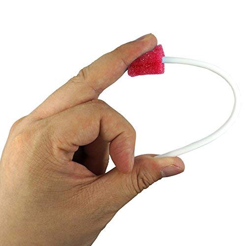 MUNKCARE Disposable Oral Foam Swab with Mint Flavored, Individually Wrapped, Red, Box of 50 Counts