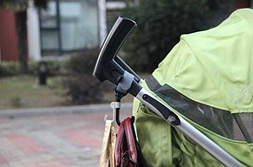 Mom's Best Baby Two Pack - New Durable Stroller Hooks with Secure Black Velcro Strap - 360 & 180 Degree Swivel Double Hook Design - Heavy Duty - 100% Guaranteed