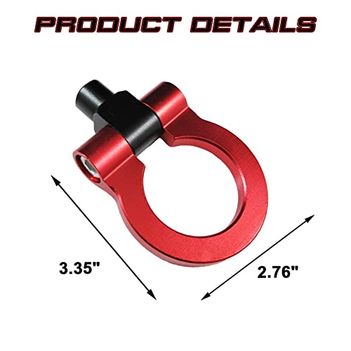 Xotic Tech Sport Track Racing Style CNC Aluminum Screw-on Tow Hook Front Bumper Compatible with Chevrolet Camaro 2016-2021 (Red)