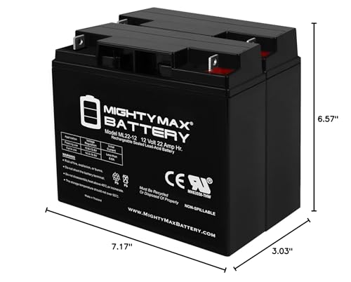Mighty Max Battery ML22-12 - 12V 22AH Schumacher DSR ProSeries PSJ-2212 Jump Starter Booster Battery