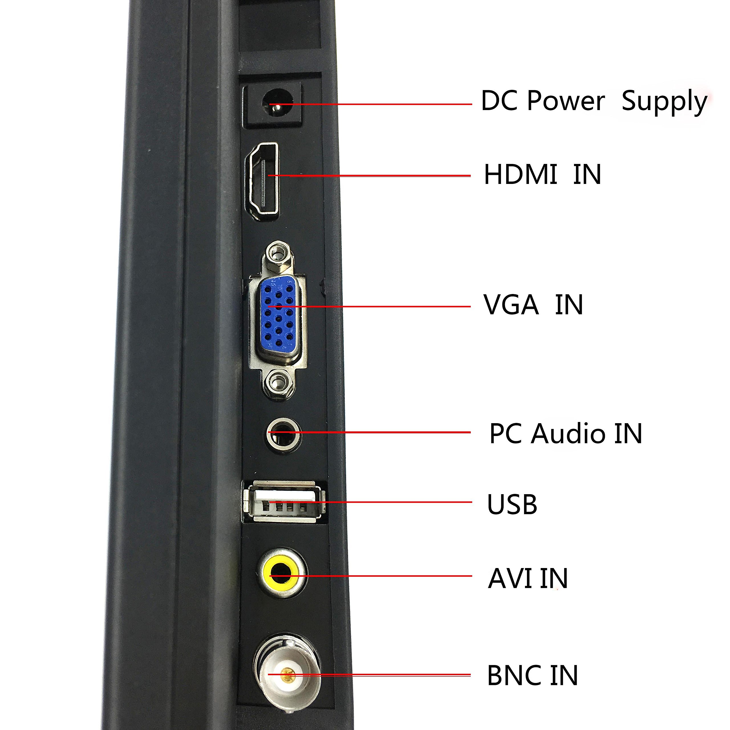 LOVPAIN10.1inch LCD Monitor with HDMI VGA USB AV BNC Support Input Source 366X768 IPS LCD Screen