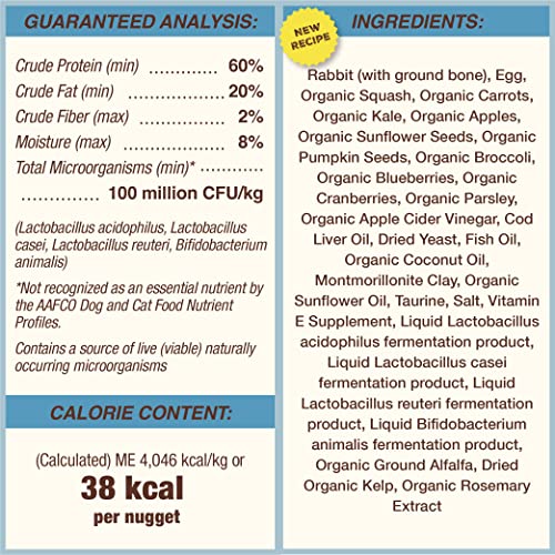 Primal Freeze Dried Cat Food Nuggets Rabbit, Complete & Balanced Scoop & Serve Healthy Grain Free Raw Cat Food, Crafted in The USA (14 oz)