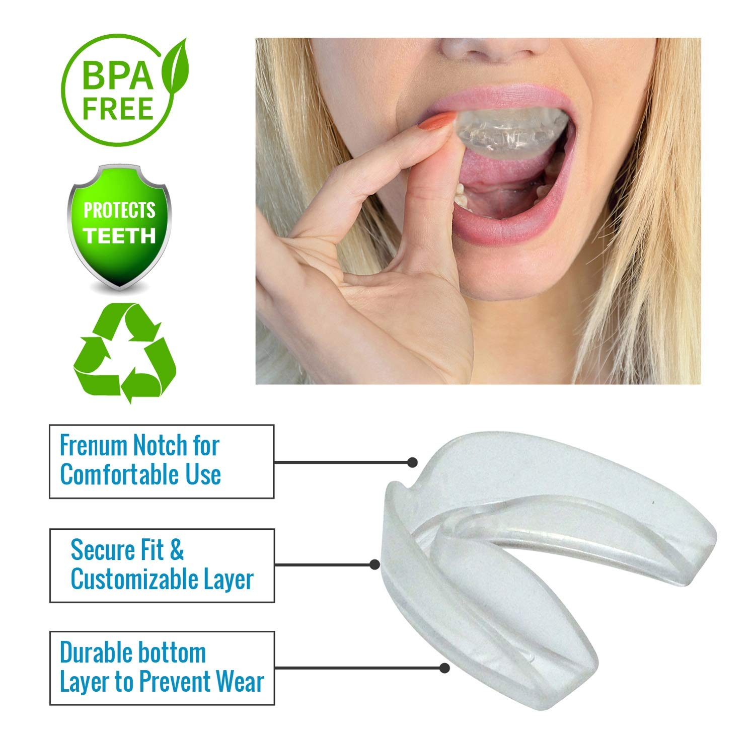ProDental Thin and Trim Mouth Guard for Grinding Teeth – 3 Pack, Made in USA, Night Guard for Bruxism - Teeth Clenching, Use as Customizable Teeth Whitening Tray