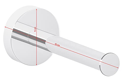 tesa Smooz No Drill, Wall Mounted Spare Bathroom Toilet Roll Holder, Chrome-Plated Metal, Removable Adhesive Glue Technology