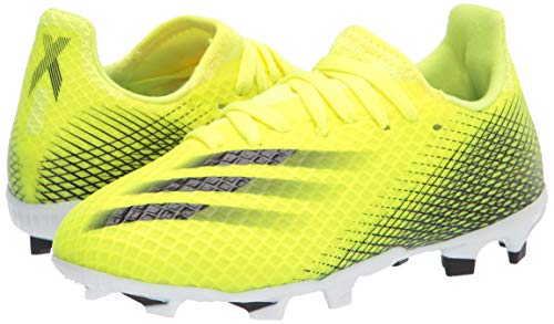 adidas Boy's X GHOSTED.3 Soccer Shoe, Solar Yellow/Black/Team Royal Blue(Firm Ground), 5.5 Big Kid