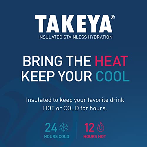 Takeya Actives Insulated Stainless Steel Water Bottle with Spout Lid, 32 Ounce, Cobalt