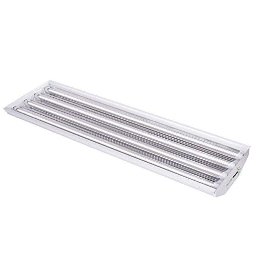PrimeLights 4 Bulb / Lamp T8 LED High Bay Utility Shop Garage Warehouse Light Fixture 11,400 Lumens, 120-277V