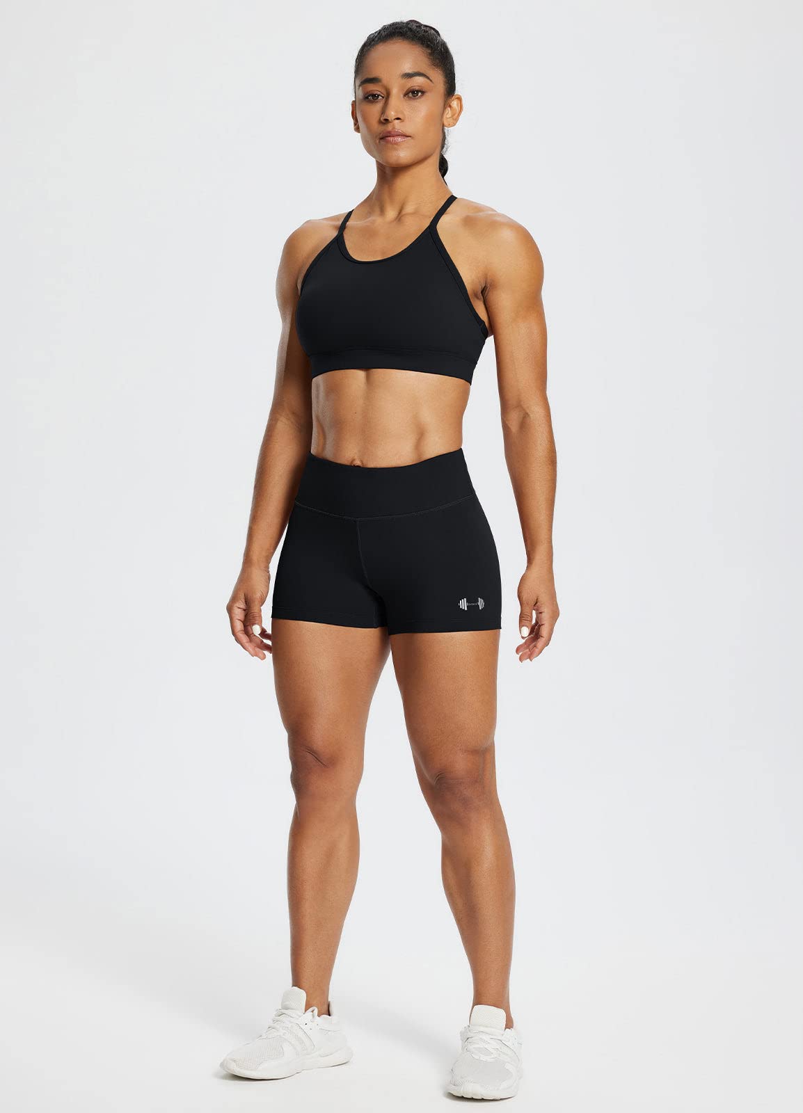 BALEAF 2.5" Workout Shorts for Women Booty Spandex Shorts Butt Gym Running Stretch Volleyball Shorts Black M