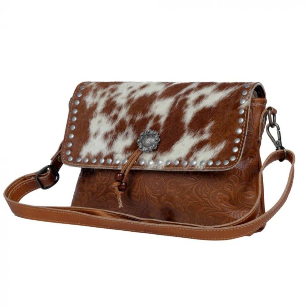 Myra Bag Blossom Etched Leather & Hairon Bag S-3380