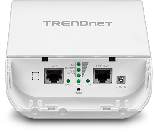 TRENDnet 10dBi Wireless N300 Outdoor PoE Pre-configured Point-to-Point Bridge Bundle Kit, TEW-740APBO2K, 2 x Pre-configured Wireless N Access Points, IPX6 Rated Housing, Built-in 10 dBi Antennas white
