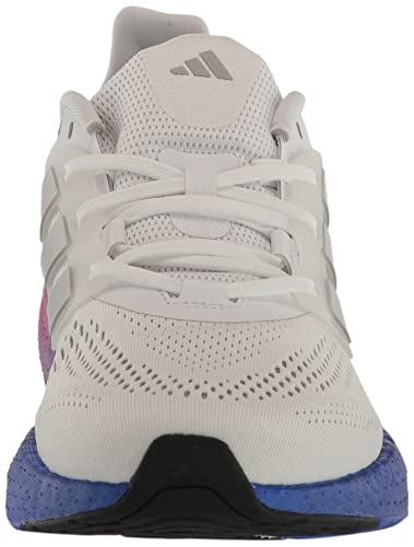 adidas Men's Pureboost 22 Running Shoe, White/Grey/Lucid Blue, 9.5