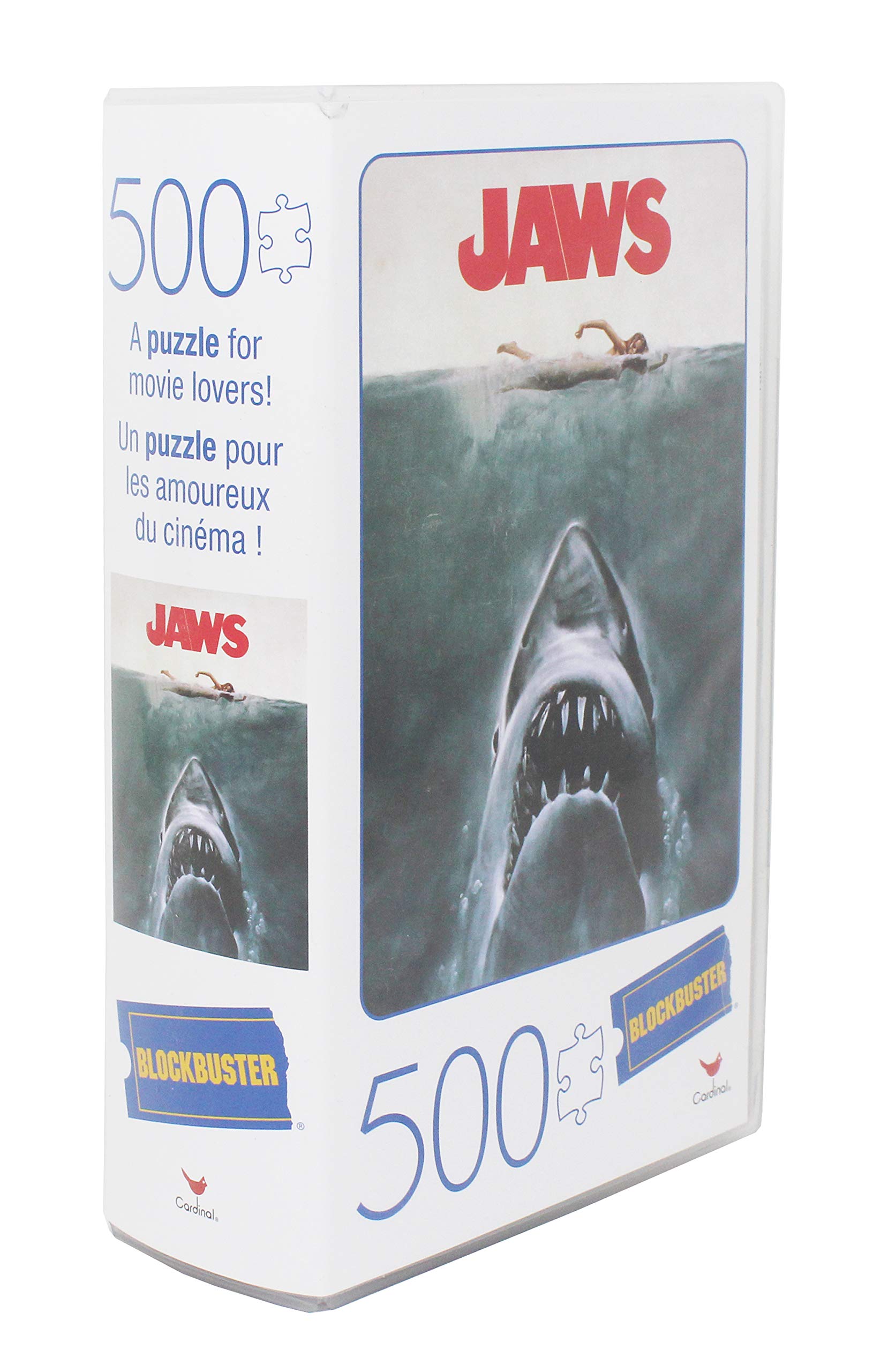 Jaws Movie 500-Piece Puzzle in Plastic Retro Blockbuster VHS Video Case