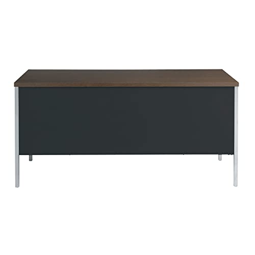 Alera ALESD6030BM 2-Pedestal 60 in. x 30 in. x 29.5 in. Steel Desk - Mocha/Black