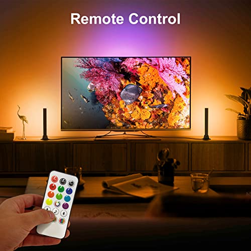 velted RGB Light Bar, Music Sync RGB IC LED Lights Bars, USB Powered Ambient Lighting, Remote Control Color Changing Gaming TV Backlight, 8 Dynamic Modes for PC Room Monitor Desk
