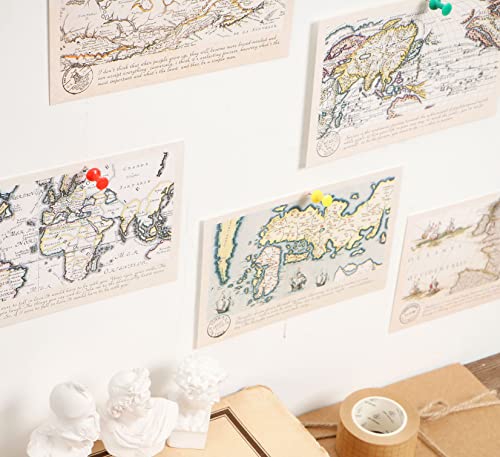 Paper Postcards,The World Map Vintage old travel Postcards,Retro Style Set of 30 Different Designs,Perfect for Wedding Party Guest Book
