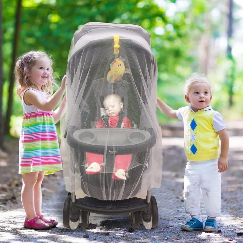 Mosquito Net for Stroller, Crib, Pack n Play, Play Yard, Bassinet, Playpen | Mosquiteros para Cunas De Bebes | Stretchy, Durable and Breathable | Machine Washable (White)