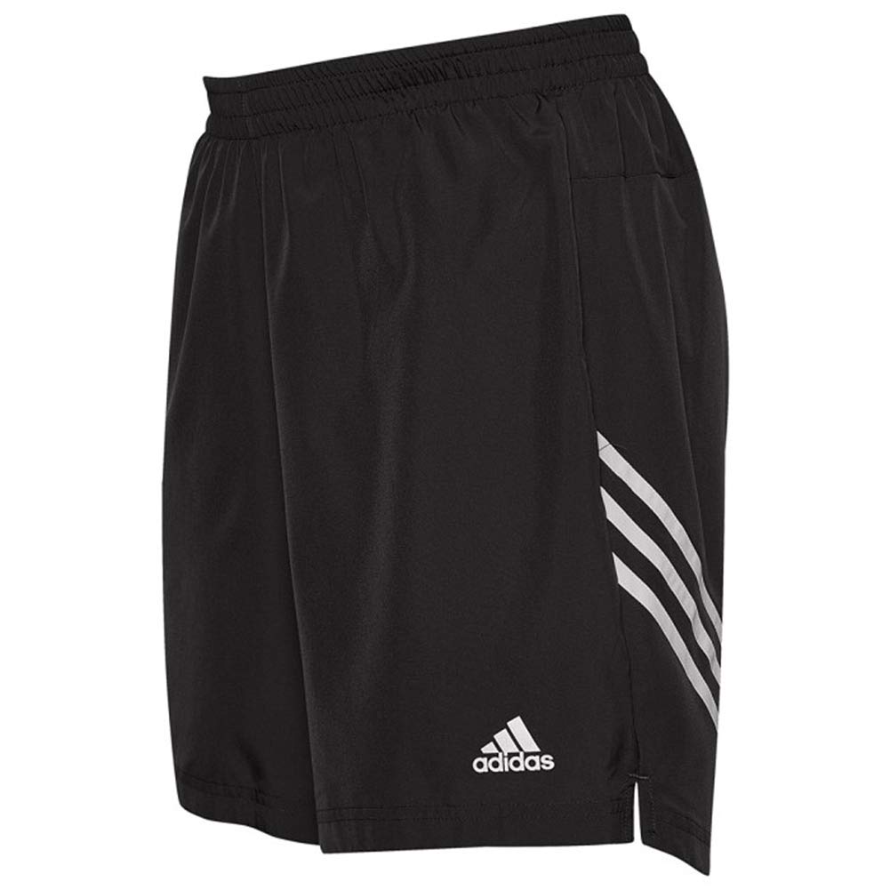 adidas Men's Run It Short 3-Stripes Black/White Small 7"