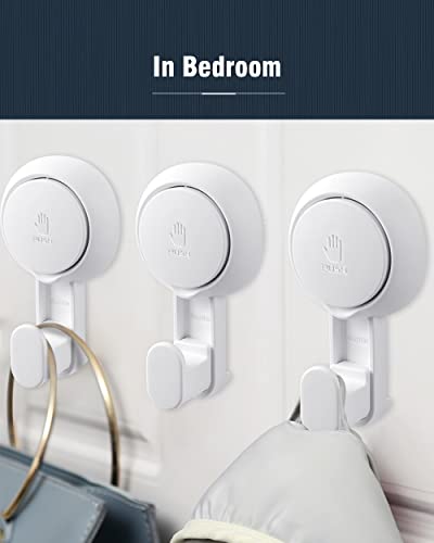 LUXEAR Suction Cup Hook Towel Hooks Shower Hooks Removable Kitchen Suction Hooks Vacuum Wall Holder for Home Bathroom Holder for Loofah Sponge Towel Key Coat Bag - 2 Pack