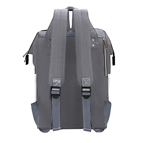Bear Footprint with Rainbow Flag Diaper Bag Backpack Large Capacity Mommy Bags Multifunction Nappy Bag Travel Back Pack Gray-Style