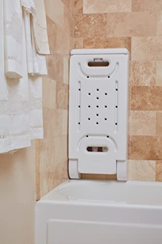Bathtub Bench and Cabinet Anti-Slip Shower Chair and Bathroom Storage, White | FSA HSA Eligible