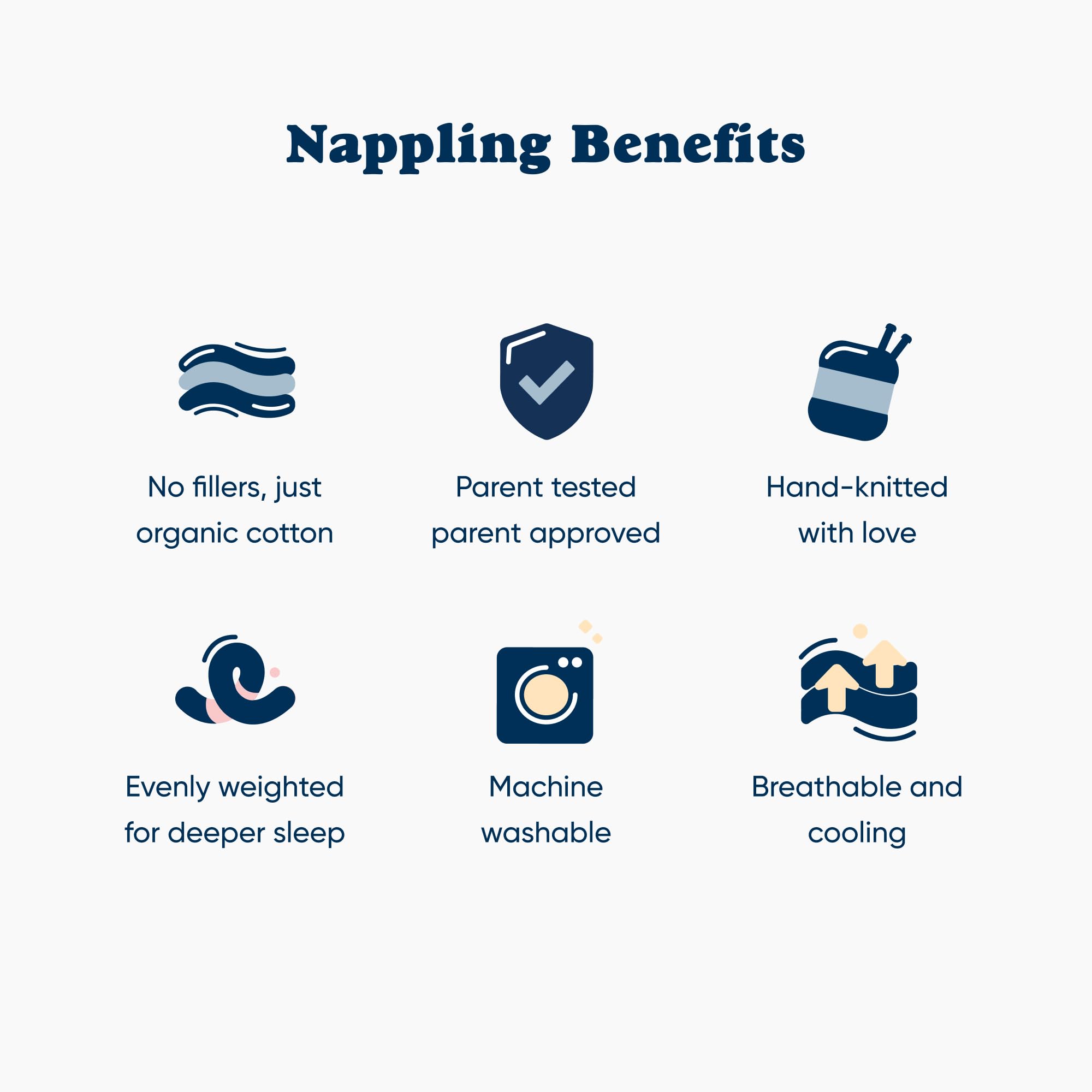 Bearaby Hand-Knit Kids Weighted Blanket - Chunky Knit Blanket - Sustainable, Breathable, and Calming - Machine Washable for Easy Maintenance (Midnight Blue, 7 lbs)