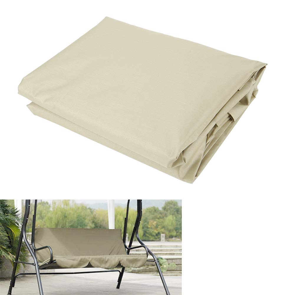 Outdoor Swing Cushion Cover, 3 Seater Replacement Swing Seat Pads Cushion for Patio Garden Yard Swing Chair(Beige)