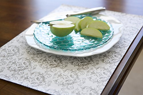 Duck Smooth Top EasyLiner, 12-inch x 10 Feet, Grey Damask