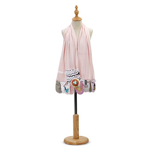 DEMDACO Mommy & Me Vibrant Colorful 9.5 x 52 Inch Soft Polyester Fabric Tactile Textured Whimsical Activity Fashion Scarf (Pretty Pink)