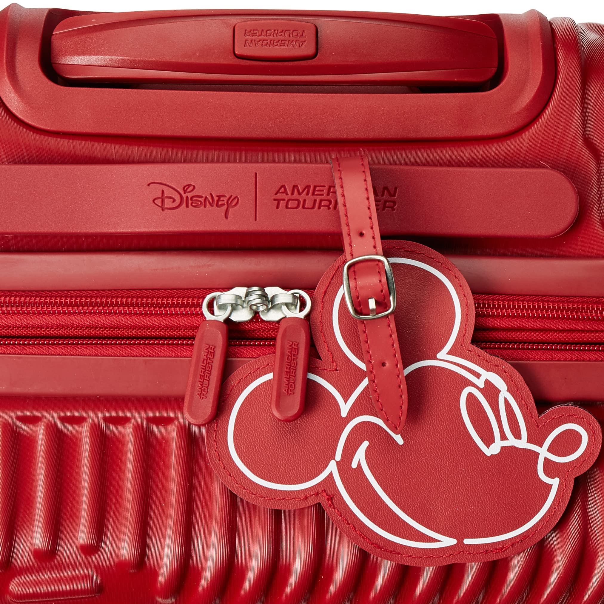 American Tourister Disney Molded Hardside Expandable Luggage with Spinner Wheels, Red, Carry-On 20-Inch