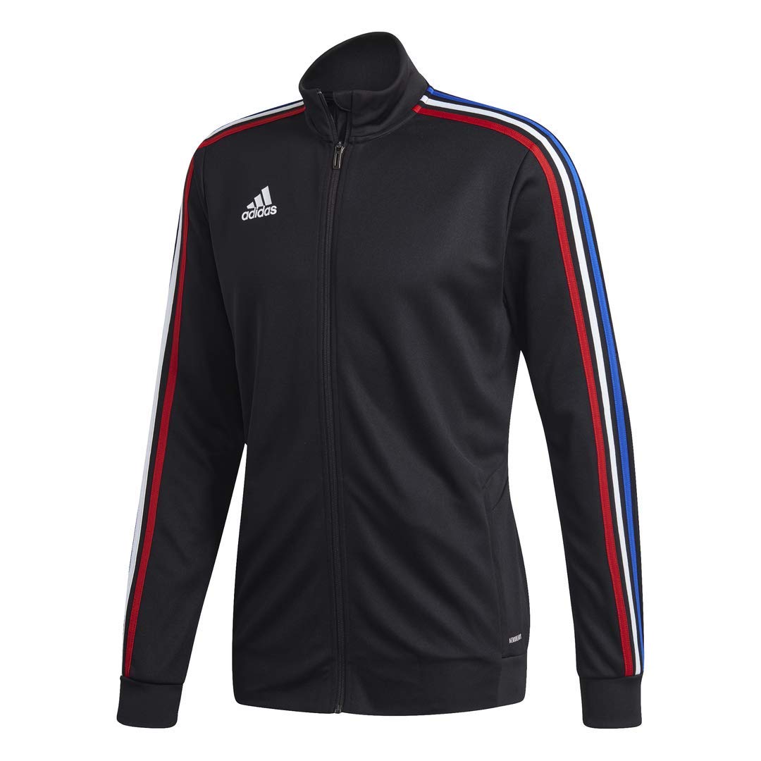 adidas Men's Soccer Tiro Track Jacket Black/Power Red/White/Bold Blue Small