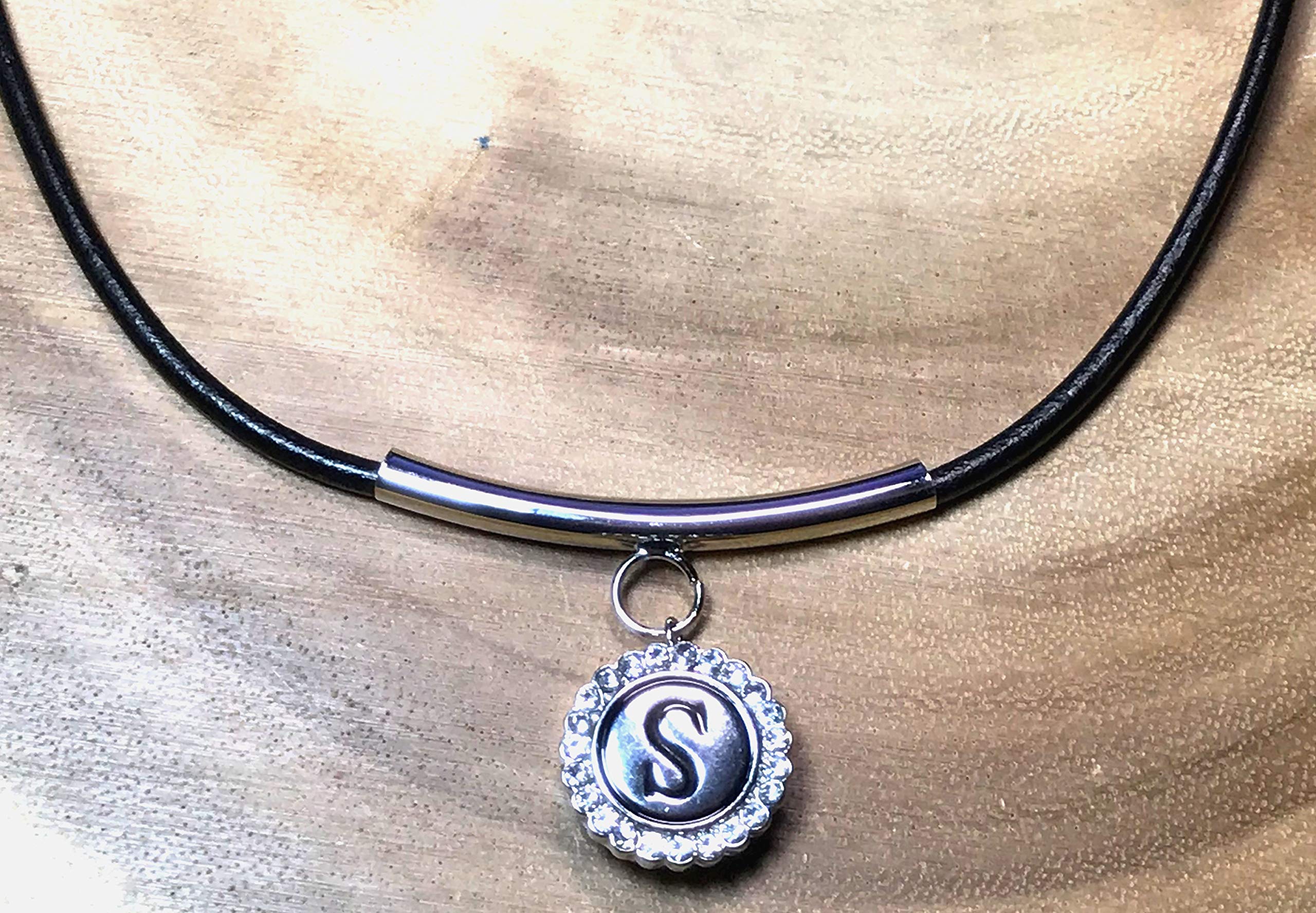 My Prime Gifts Snap Jewelry Pendant & Necklace Black Leather Length 18-20" Holds 18-20mm Standard Snaps