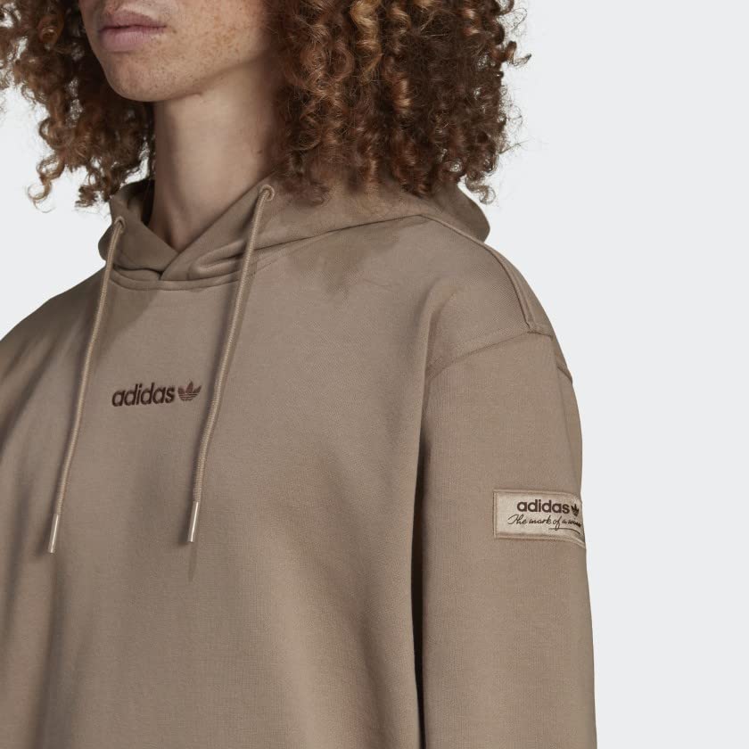 adidas Trefoil Linear Hoodie Men's, Brown, Size M