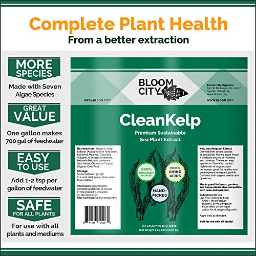 Organic Liquid Kelp Fertilizer - Seaweed Fertilizer for Plants - Concentrated Kelp & Seaweed Extract, Quart (32 oz) Makes 180 Gallons