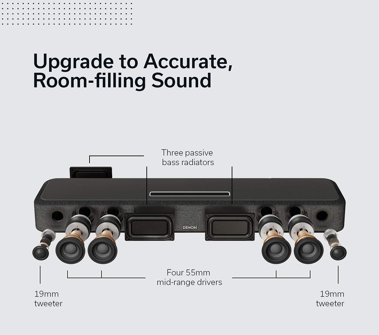 Denon Home Sound Bar 550 with Dolby Atmos and HEOS Built-in (Factory Certified ) (Renewed)
