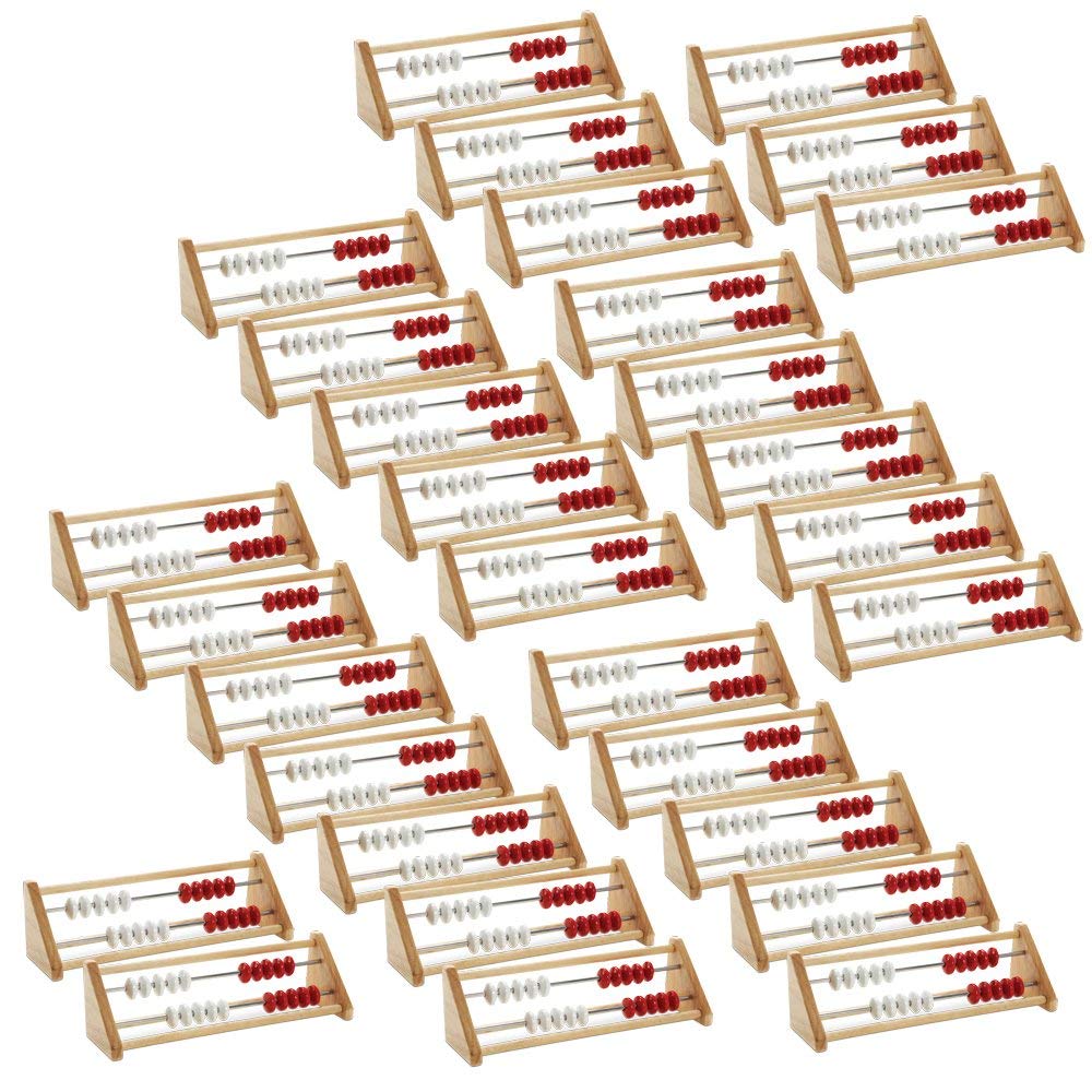 hand2mind 20 Bead Wooden Rekenrek Classroom Set, Abacus for Kids Math, Math Manipulatives Kindergarten, Counting Rack for Kids, Counters for Kids Math, Educational Toys for Elementary Kids (Set of 25)