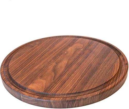 Made in USA Walnut Cutting Board by Virginia Boys Kitchens - Butcher Block made from Sustainable Hardwood (Round - 13.5)