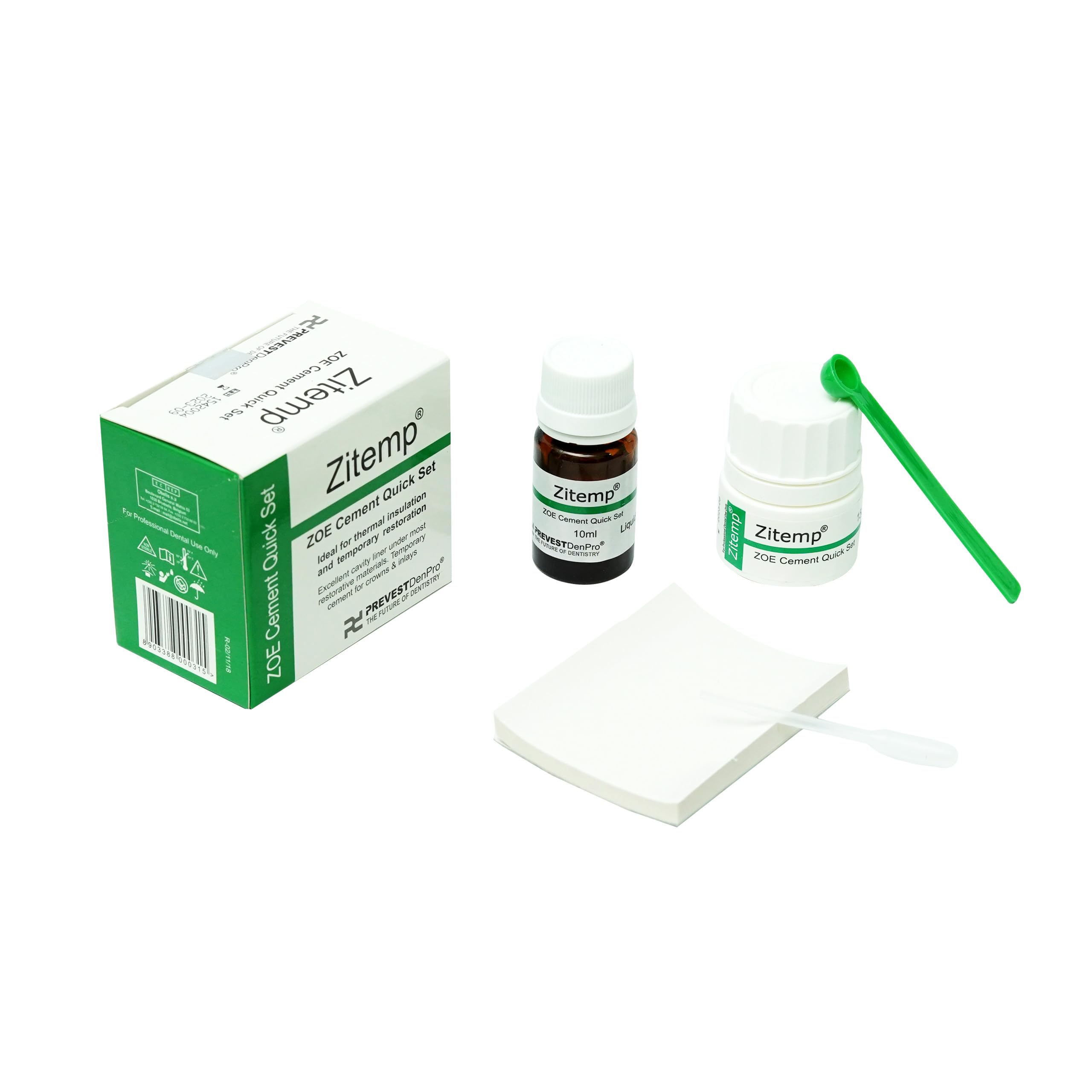Dental Quick Set Zinc Oxide - Eugonel Cement ZITEMP Powder & Liquid Kit