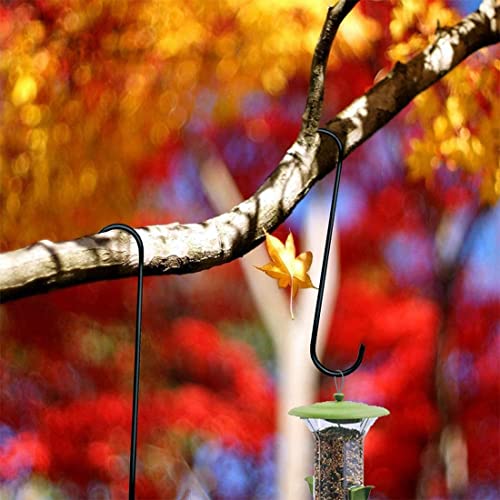 GDQLCNXB Extra Large 10 inch S Hooks for Hanging,S Shaped Hook Heavy Duty,Black Long S Hooks for Hanging Plant,Basket,Tree Branch,Closet,Garden,Pergola,Indoor Outdoor Uses 8 PCS
