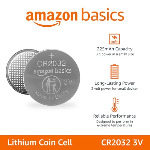 Amazon Basics 6-Pack CR2032 Lithium Coin Cell Battery, 3 Volt, Long Lasting Power, Mercury-Free