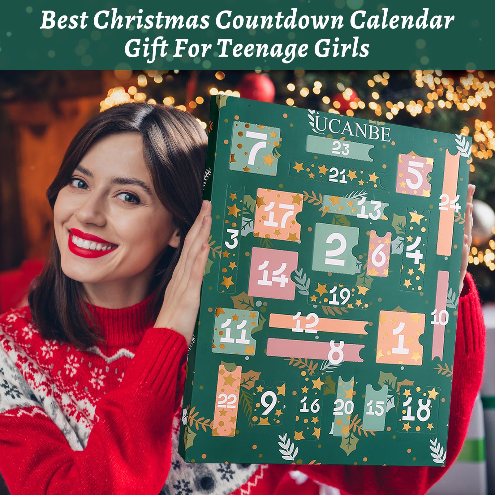 Advent Calendar 2024-24 Days Valentine's Day Makeup Sets For Women Gift, UCANBE Countdown Calendar Full Makeup Kits Makeup & Cosmetic For Teens, Girls Gift