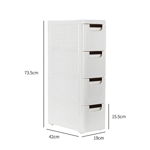 Tire Cart Organizer Unit with Narrow Slim Container Storage Cabinet for Bathroom Bedroom (Size : 4 Floor)