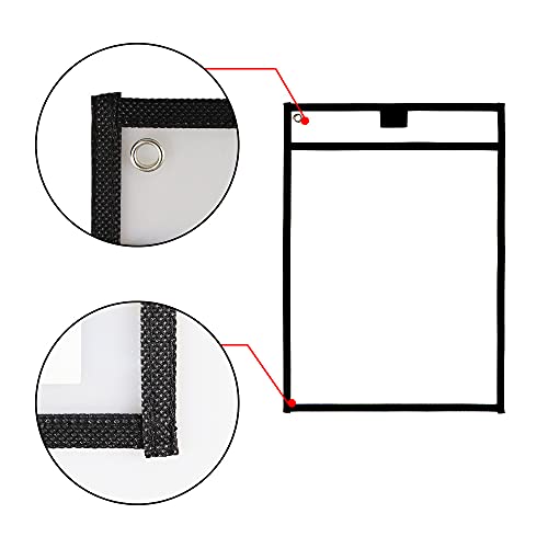 SMTTW Dry Erase Pockets Sleeves Black Reusable Clear Plastic Sleeves 24 Pack Dry Erase Sleeves 10" x 14"Heavy Duty Dry Erase Sleeves Protectors Oversized Board Worksheet Protector