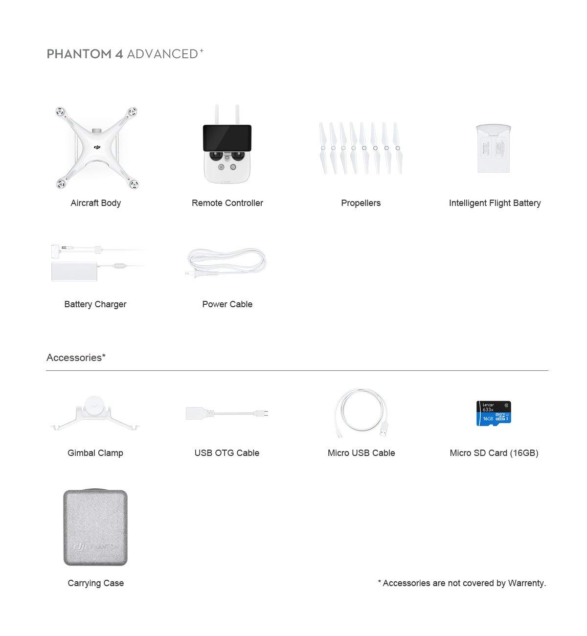 DJI Phantom 4 Advanced+ (Plus) Drone Quadcopter 4K Camera Built-in LCD on Remote (Renewed)