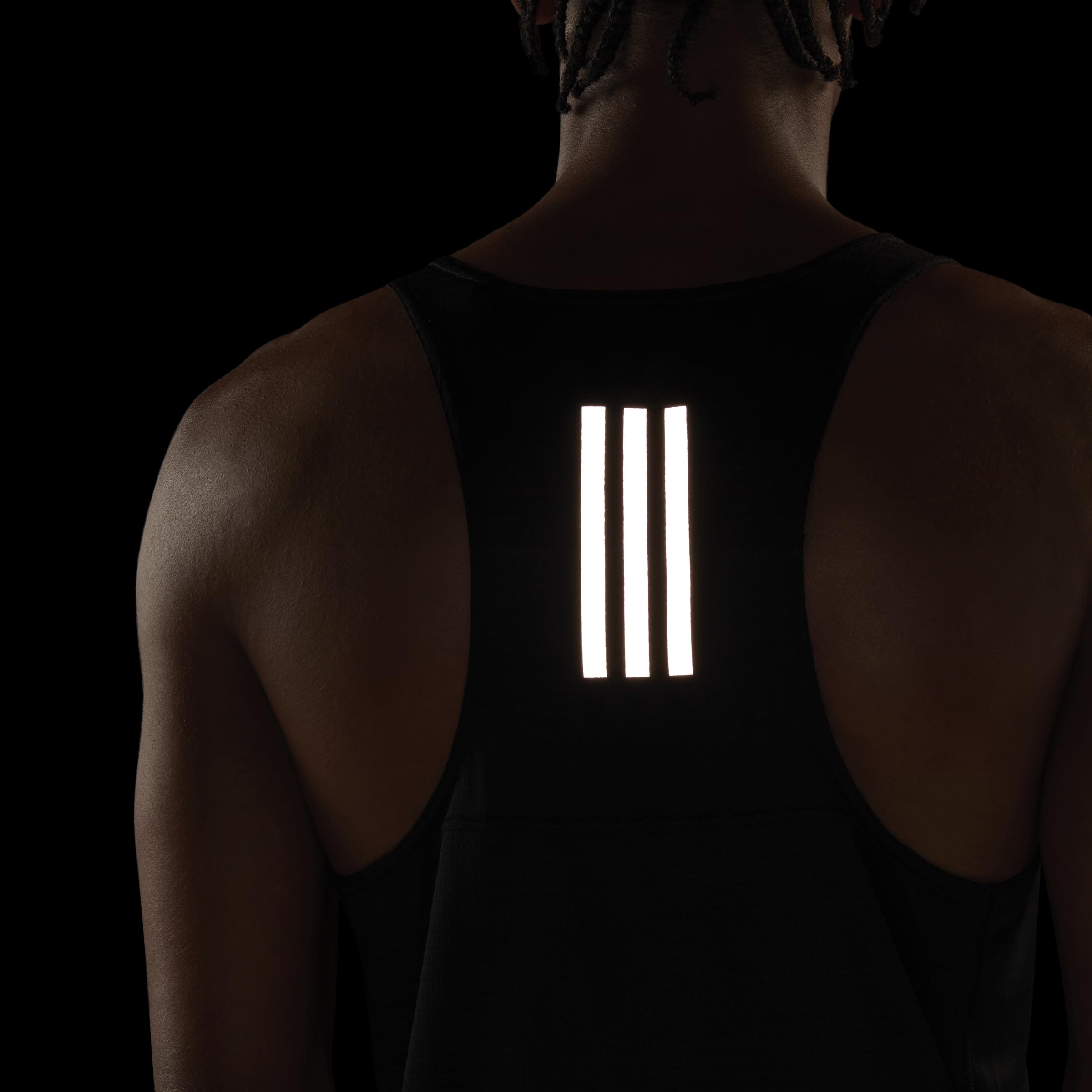 adidas Men's Own The Run Singlet, Black, Large