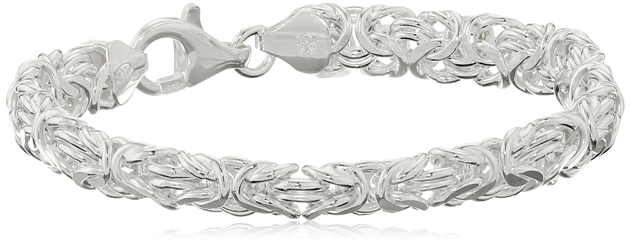Amazon Essentials Sterling Silver Byzantine Link Bracelet, 7.5" (previously Amazon Collection)
