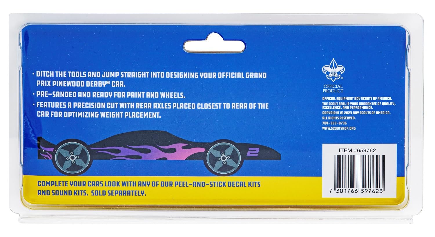 Boy Scouts of America Official Pinewood Derby Car Kit - Precut Muscle Car