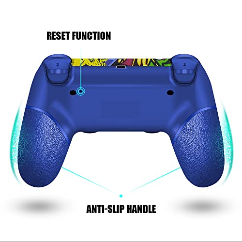 AceGamer Wireless Controller for PS4 Gamepad Compatible with PS4/Pro/Slim Double Shock/Touchpad/Headphone Jack/Six-axis Motion Control (Blue)