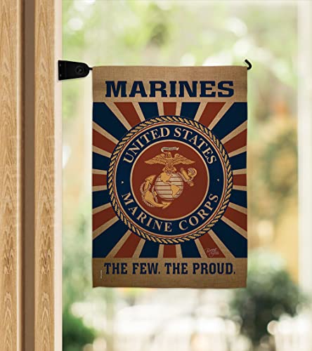 Breeze Decor Marine Corps Garden Flag Set Mailbox Hanger Armed Forces USMC Semper Fi United State American Military Veteran Retire Official House Banner Small Yard Gift Double-Sided, Made in USA