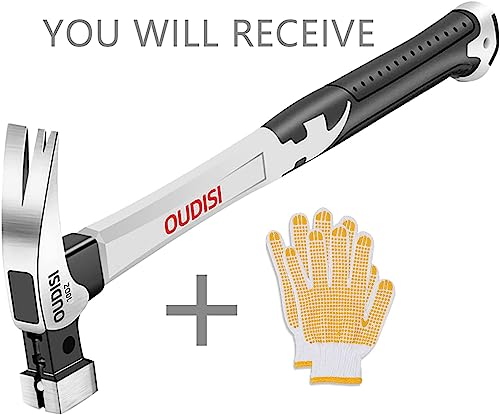 OUDISI Claw Hammer, Frame Hammer With Magnetic Nail Remover is Forged From High Carbon Steel, Rust-Resistant, Impact-Resistant, High-Hardness Hammer TX-A1